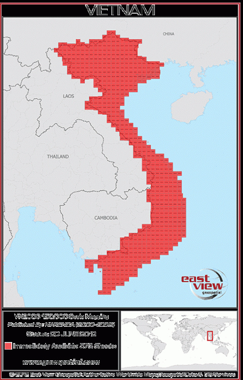 インデックスマップ－5万分の1ベトナム地形図 | Pacificvision Corp. Geospatial Div.